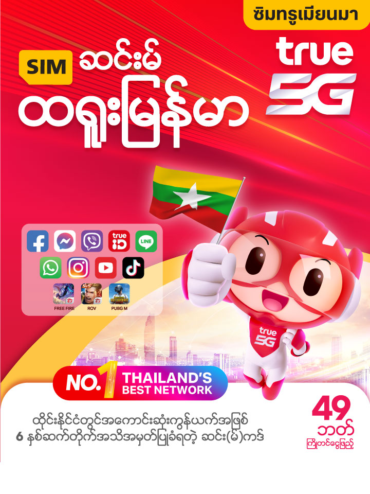 AEC SIM Card - Cambodia Sim, Myanmar Sim in No.1 network | True-dtac