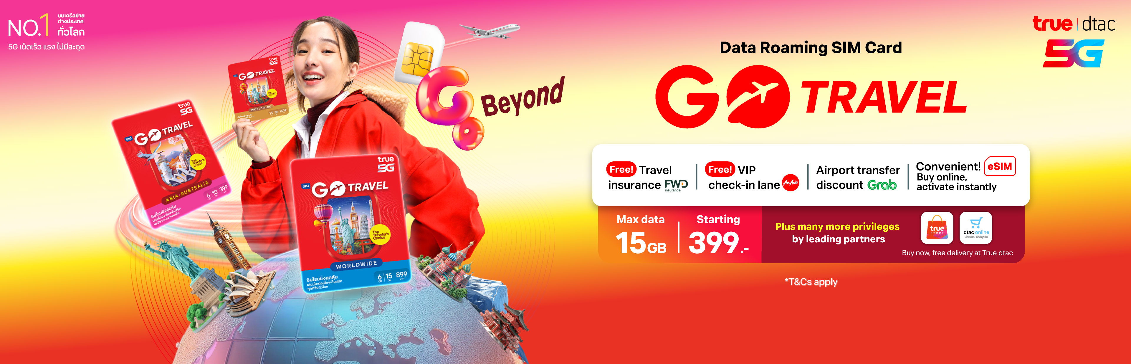 GO Travel SIM, roaming SIM, travel abroad at great value. | True-dtac
